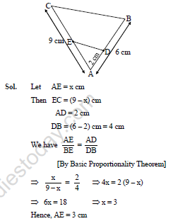 CBSE Class 10 Mathematics Triangles Worksheet Set B